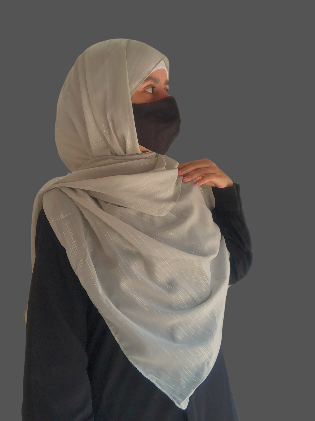 Chiffon Metallic Shimmer Mint Green Hijab for Women – Thenabia